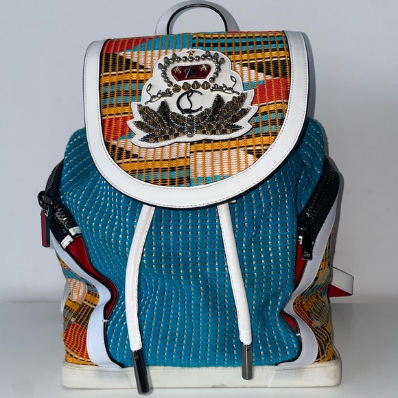 Christian Louboutin | Bags | Christian Louboutin Blue And Yellow ...